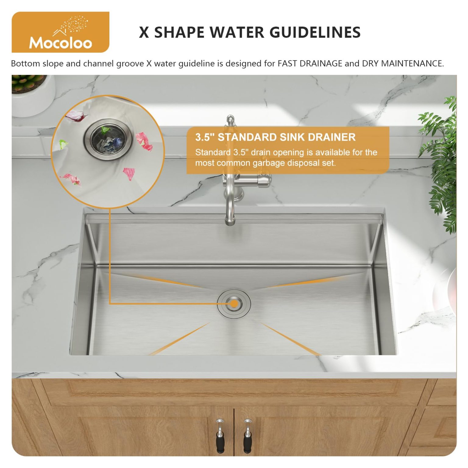 Mocoloo 33 Inch Kitchen Sink Undermount 33 x 19 Workstaion Ledge ...